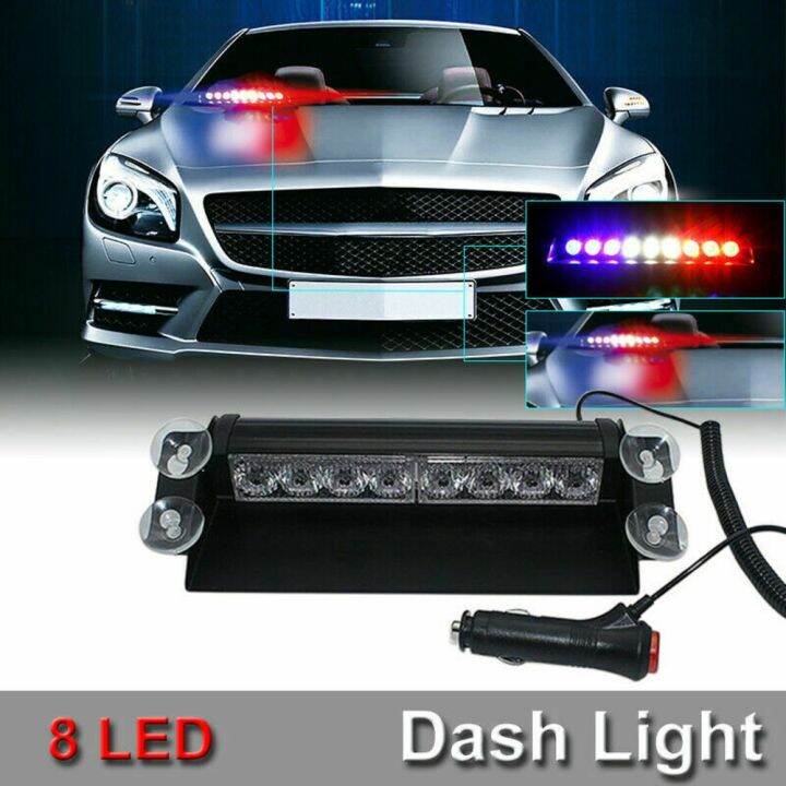 Car 12V 8 Led Light Bar Flashing Warning Led Lamp Emergency Light Red ...