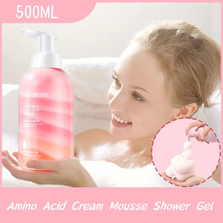 100% Original Amino Acid Cream Mousse Shower Gel Whitening Perfume Body Wash Brightening ...