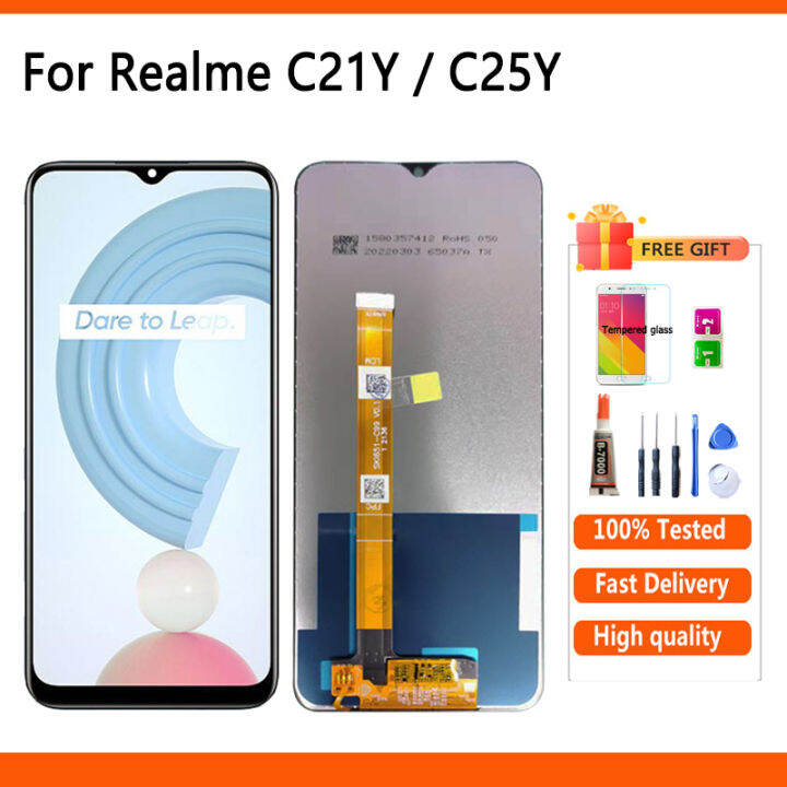 For Realme C21Y RMX3261 RMX3263/ C25Y RMX3265 LCD Display Touch Screen Digitizer Assembly ...