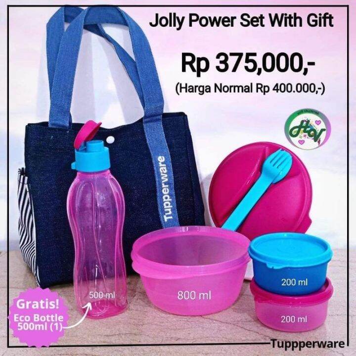 Tupperware jolly power set tas kotak bekal makan | Lazada Indonesia