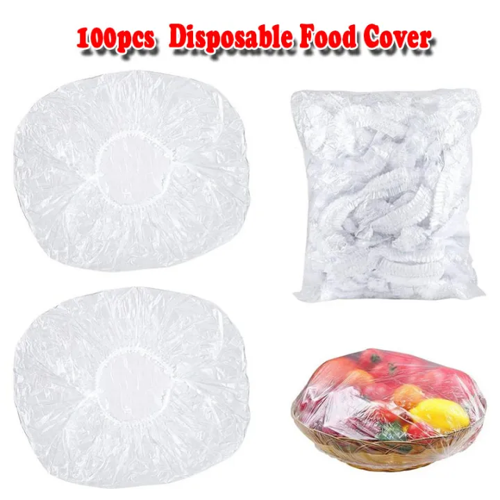 CiCi MART 100PCS/Bag Disposable Plastic Food Wrap Cover Preservative ...