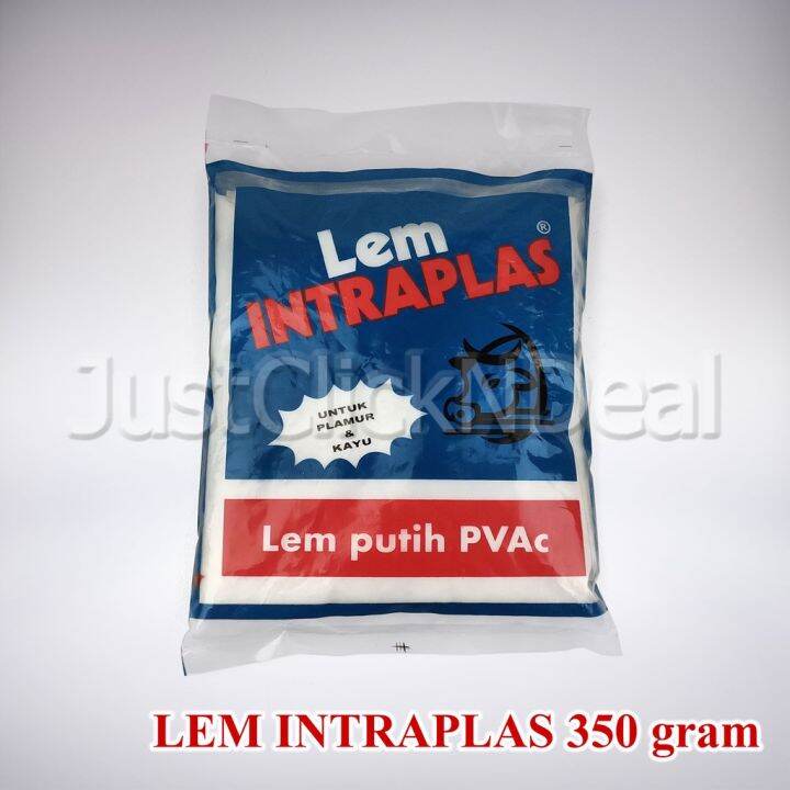 Intraplas Lem Putih PVA 350 gram Plamur Plamir Tembok Kayu Kertas ...