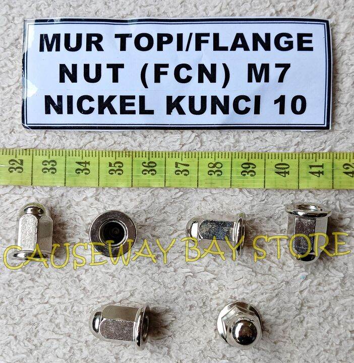 Mur topi / FLANGE NUT (FCN) M7 NIKEL KUNCI 10 | Lazada Indonesia
