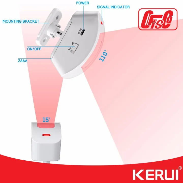 Kerui Wireless Infrared Detector Curtain Sensor PIR Motion Detector KR ...