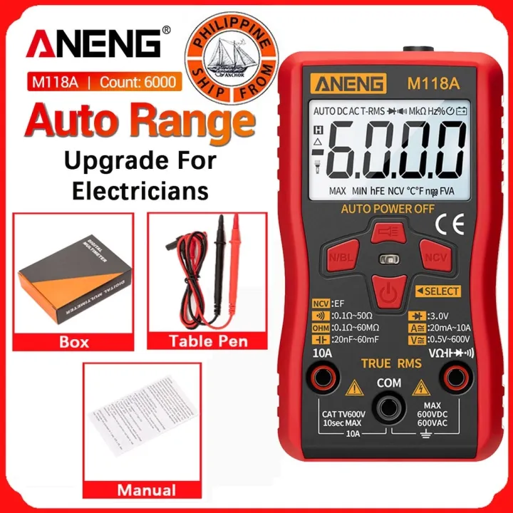 E Muti er age Mutimeter Portabe 6000 outs er Mutimeter Votmeter | Lazada PH