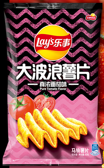 Lay's Crinkle Cut Potato Chip - Pure Tomato Flavour 乐事大波浪薯片- 番茄味 | Lazada