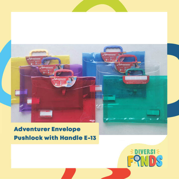 Adventurer Plastic Envelope with Handle- Pushlock - E-13 - Asstd ...