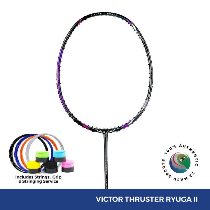 VICTOR THRUSTER RYUGA 2 LZJ BADMINTON RACKETS ( FOC STRING + GRIP ...