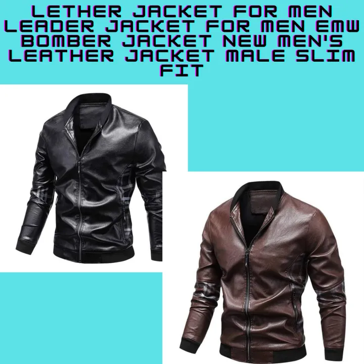 Lether jacket for men leader jacket for men Emw Bomber Jacket New Men's ...