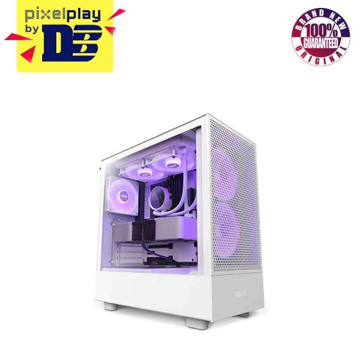 NZXT H5 Flow Compact Mid-Tower Airflow Case With RGB Fans (Matte White ...