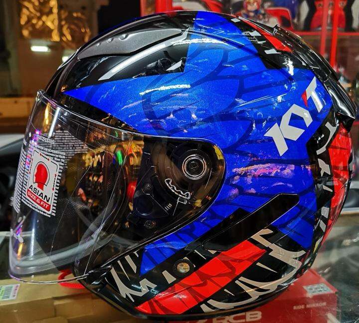 KYT HELLCAT STAR OPEN FACE HELMET (BLACK) | Lazada