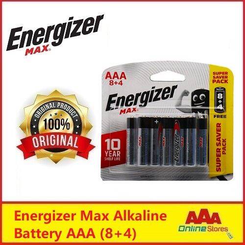 [Super Saver Pack] Energizer Max Alkaline Battery AA / AAA (8+4) | Lazada