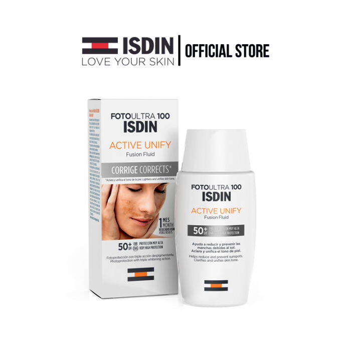 Isdin Sunscreen Foto Ultra 100 Active Unify Fusion Fluid SPF -50 ml ...