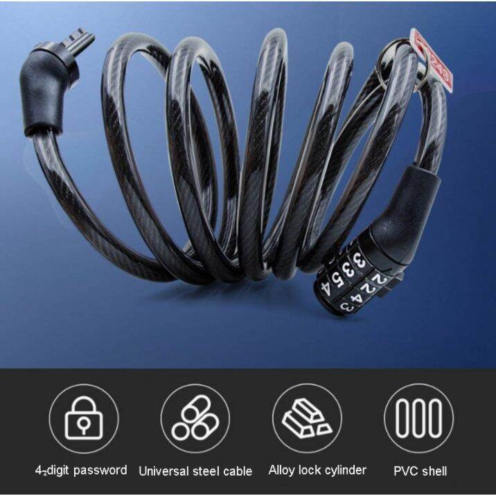 bicycle lock bike code lock bike password lock MTB Cable Lock Bicycle ...