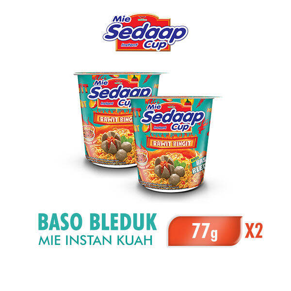 SEDAAP Mie Instan Cup Baso Bleduk 77gr x 2 pcs | Lazada Indonesia