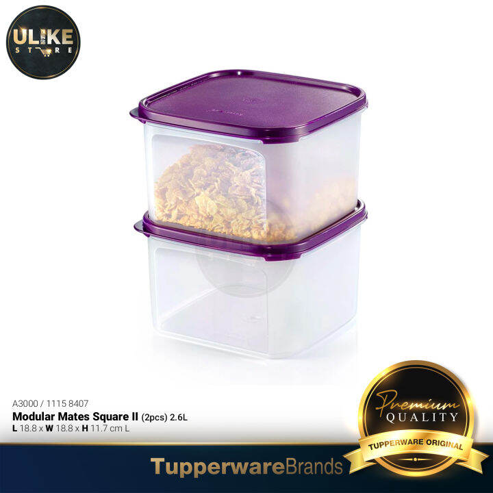 Tupperware Modular Mates Square II / Modular Mates / MM / (2.6L) 2units ...