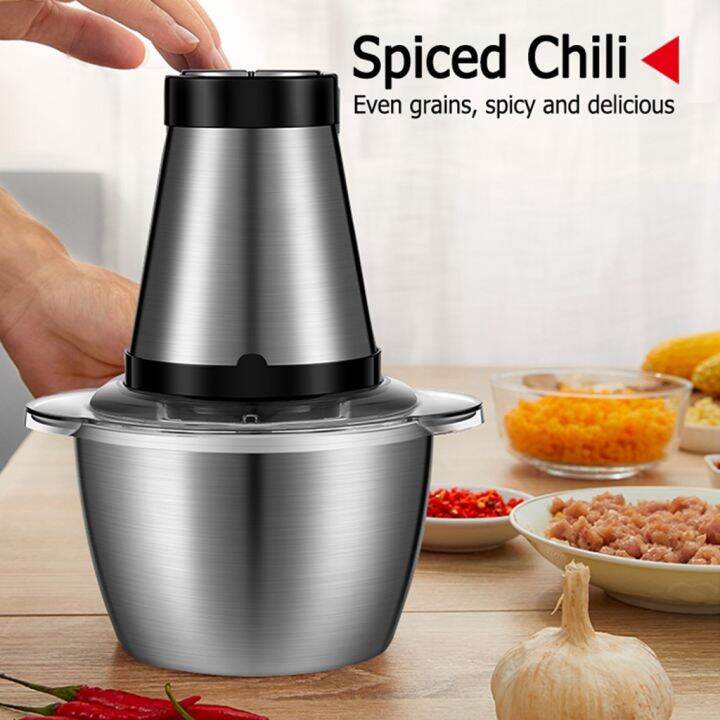 Meat Grinder Electric, Food Processor 2L Stainless Steel Meat Blender Food Chopper for Meat ...