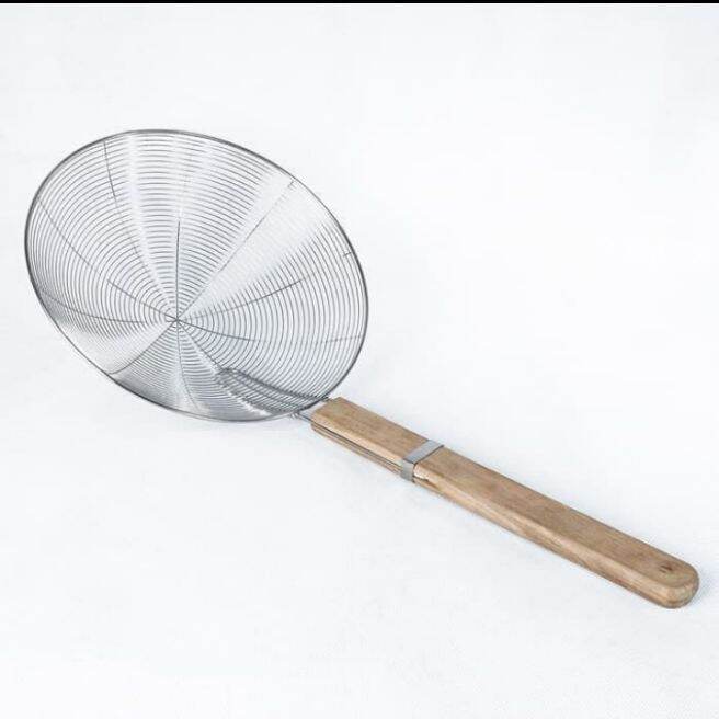 Saringan Parabola Gagang Kayu 26cm / Serok Jumbo / Serok Gorengan Besar ...