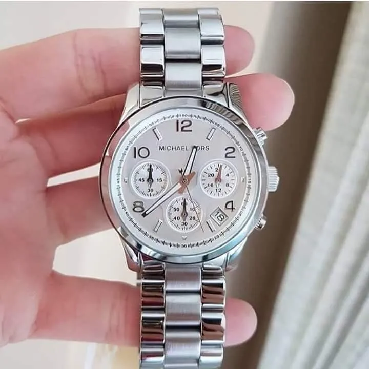 Michael Kors Silver Midsized Chronograph Women's Watch -MK5076 | Lazada PH