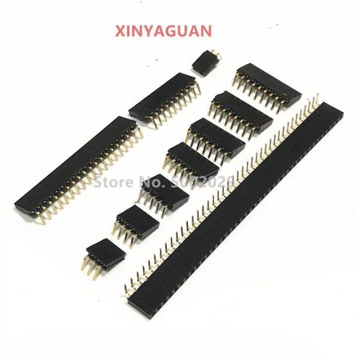 Single row female 2.54mm Pitch 1x2/3/4/5/6/7/8/9/10/20/40 PiN Single Row Right Angle Female PCB ...