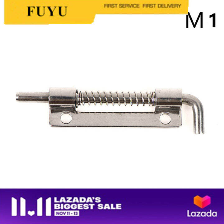 1pc 304 Stainless Steel Loaded Hinge Security Spring Bolt Barrel Latch ...