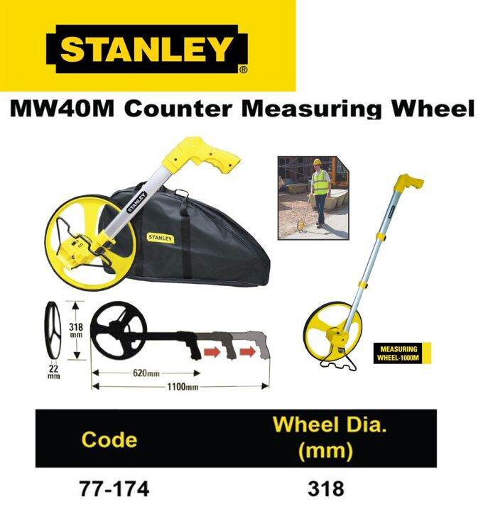 Stanley MW40M (12") 1000m Counter Measuring Wheel | Lazada