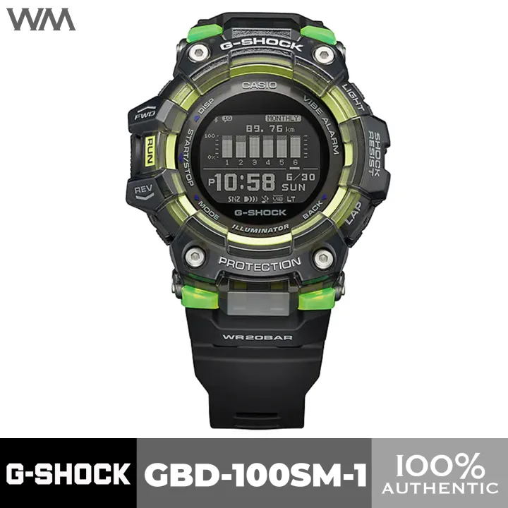 Casio G-SHOCK G-Squad GBD-100 Series Black and Green MIP LCD LED ...