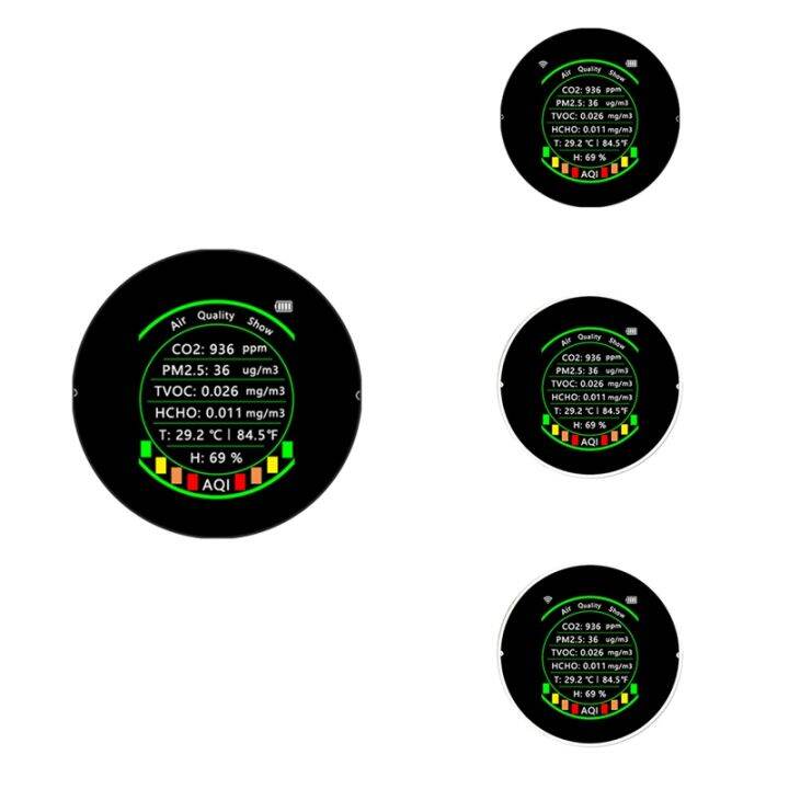 7 in 1 Air Quality Meter PM2.5 CO2 TVOC HCHO AQI Temperature Carbon ...