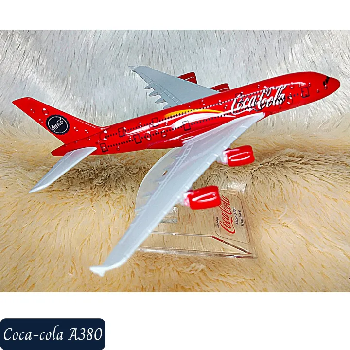 Coca-Cola Airbus A380 Diecast Airplane 16cm with Stand Label! | Lazada PH