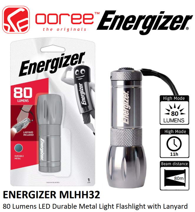 ENERGIZER MLHH32 / MLHH32WOB 80 LUMENS LED METAL LIGHT WITH LANYARD ...