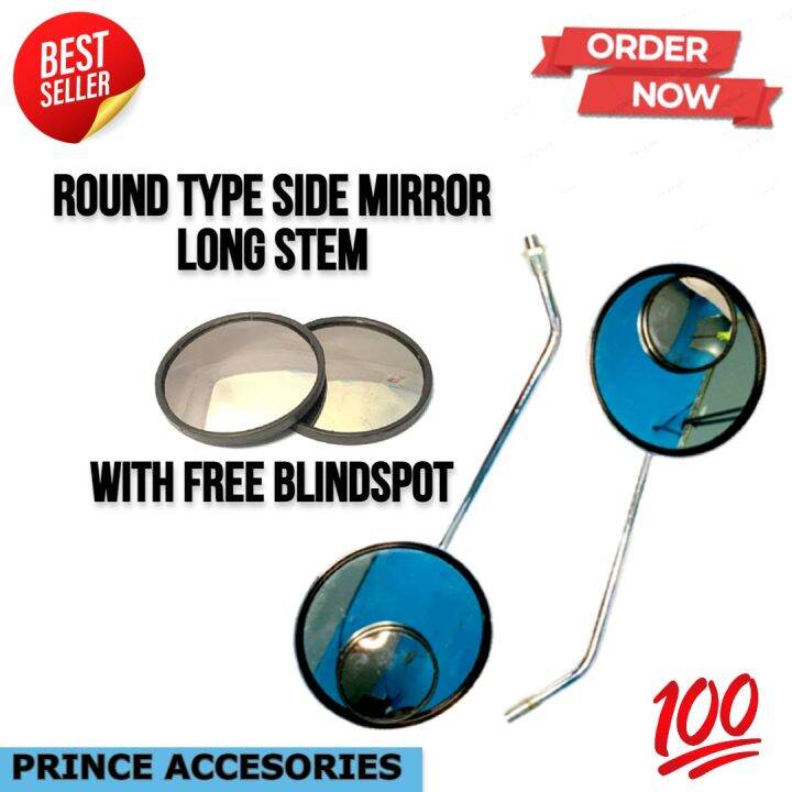 YAMAHA FINO | MOTORCYCLE UNIVERSAL ROUND TYPE SIDE MIRROR LONG STEM ...