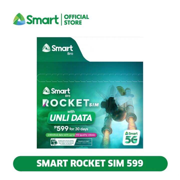 【Ready Stock】 COD Smart Bro Rocket SIM with 30 Days Unli Data | Lazada PH