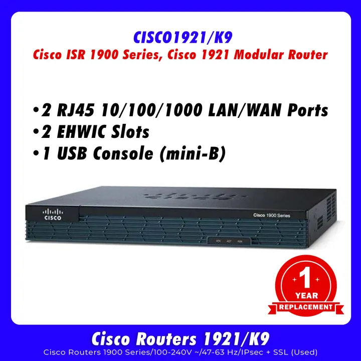 Cisco Routers 1921/K9 Cisco Routers 1900 Series/100-240V ~/47-63 Hz ...
