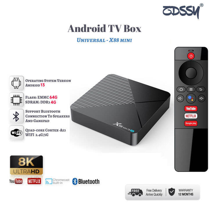 ZDSSY X88 Mini 13 TV BOX Android Smart TV Box RK3528 8K WIFI6 4G 64G BT Voice Remote Control ...