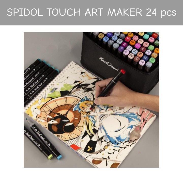 SPIDOL TOUCH ART MAKER 24 pcs / spidol warna warni aesthetic / spidol 1 ...
