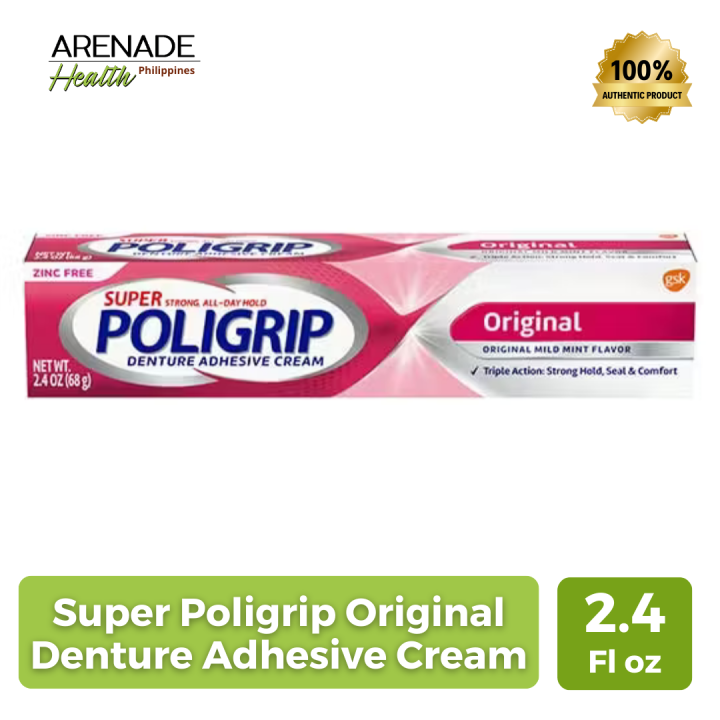 Poligrip Original Denture Adhesive Cream, 2.4 oz. / 68 g | Lazada PH