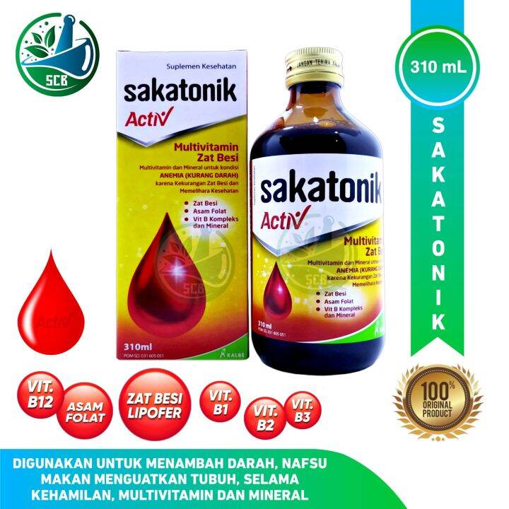 Sakatonik Activ Syrup 310 mL - Multivitamin & Mineral untuk Anemia ...