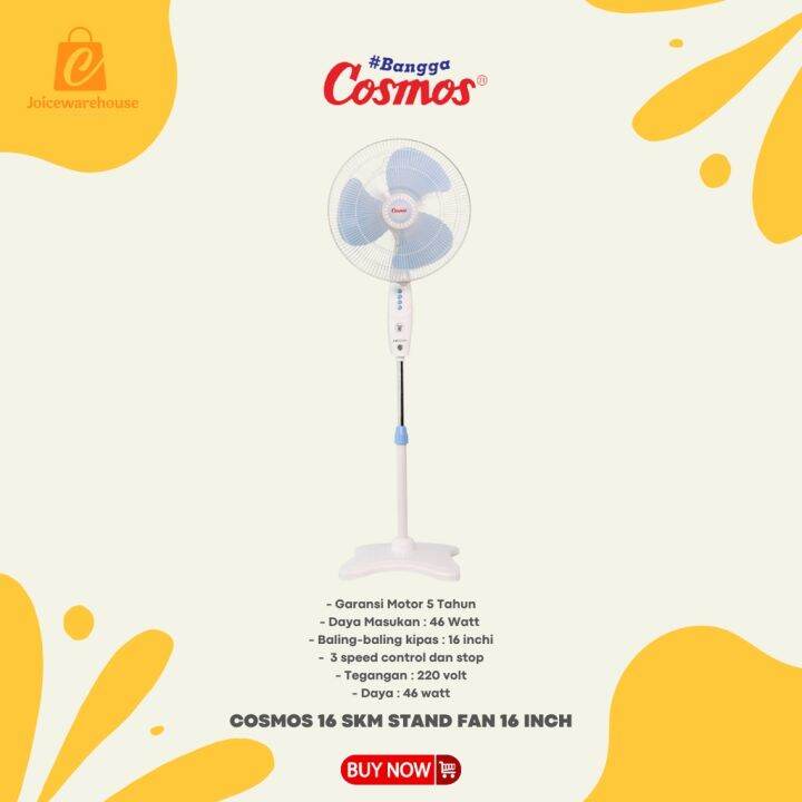 KIPAS ANGIN BERDIRI COSMOS 16 SKM STAND FAN 16 INCH 16SKM GARANSI RESMI ...