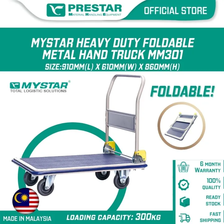 PRESTAR MHE Mystar Hand Truck Trolley 300kg 5" Swivel/Rigid Wheels Hand ...