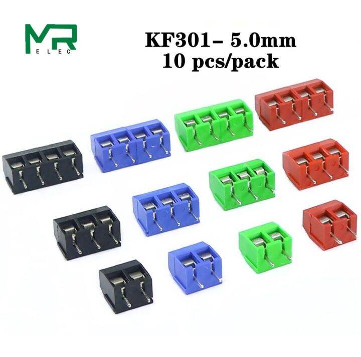 10 PCS KF301- 2P screw 5.0mm terminal block 2 Pin 3 Pin Spliceable pcb terminal block Connector ...