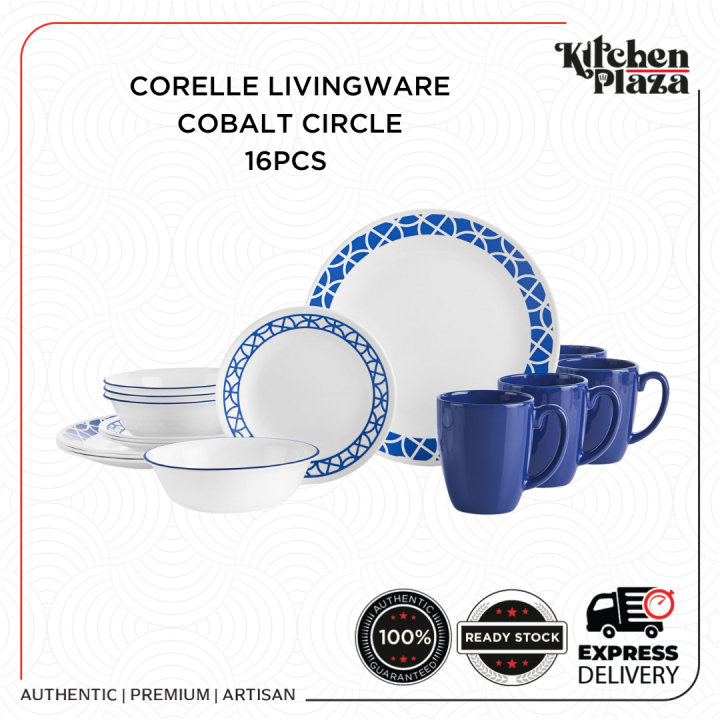 Corelle Classic 16 Piece Dinnerware Set - Cobalt Circle | Lazada