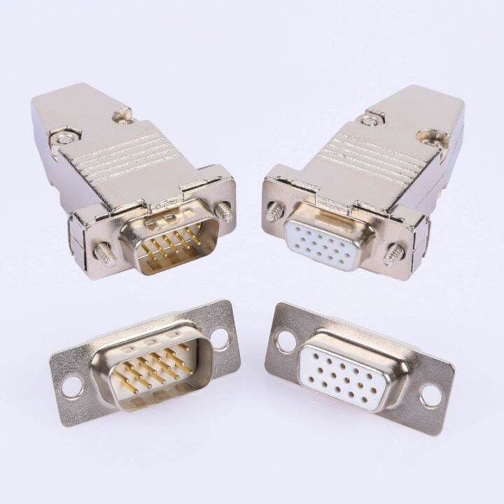 DB9 VGA Plug D type connector metal case gold plated brass contactor 2 ...