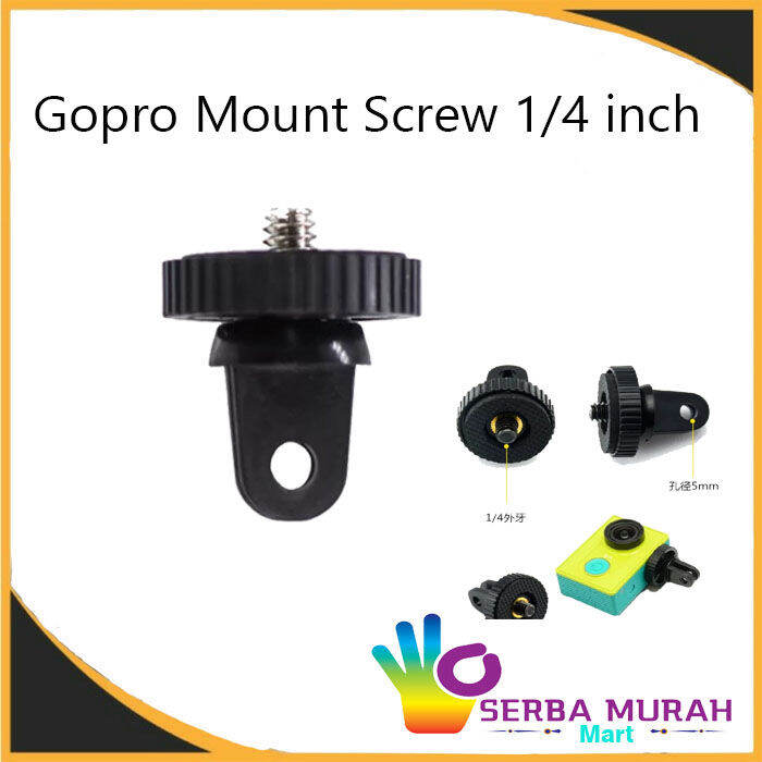gopro mount screw 1/4 inch adapter Tongsis monopod attanta actioncam sjcam gopro - Hitam ...