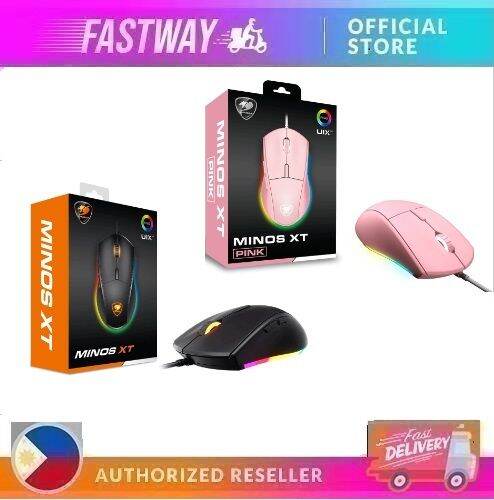COUGAR MINOS XT RGB 4000 DPI OPTICAL GAMING MOUSE USB (PINK/BLACK ...