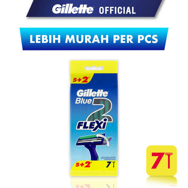 Gillette Alat Cukur Blue 2 Flexi Razor Pisau Cukur isi 5 Gratis 2 ...
