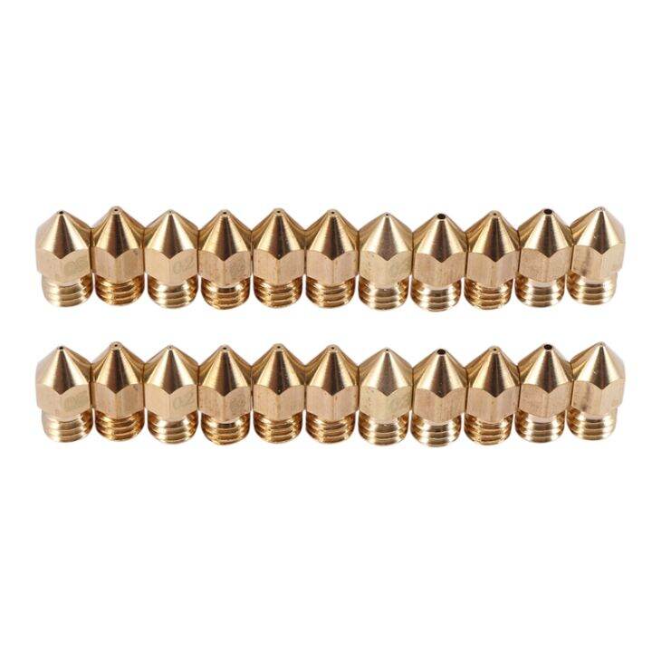 22 Pieces 3D Printer Nozzles MK8 Nozzle 0.2mm, 0.3mm, 0.4mm, 0.5mm, 0 ...