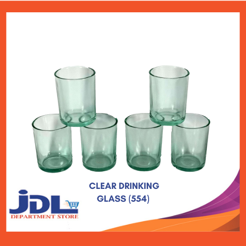 JDL Transparent Drinking Clear Glass 554 1/2 (SET of 6) | Lazada PH