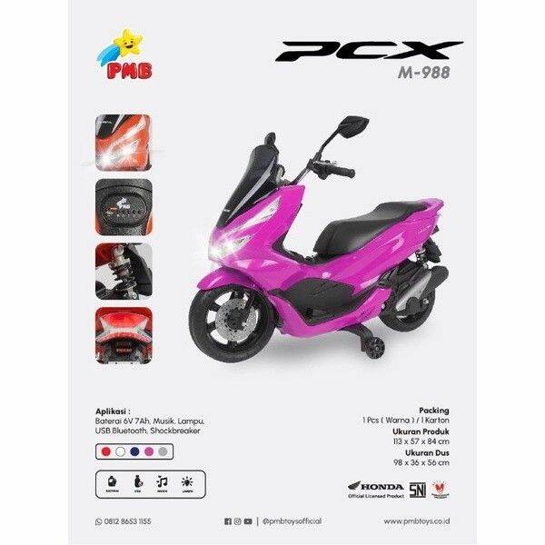 Motor aki anak Honda PCX PMB M988 M-988 (lisensi resmi) Pink | Lazada ...