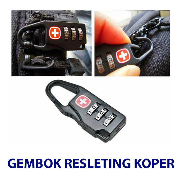 GEMBOK KOPER Gembok Resleting Kunci Kode 4 Digit Angka Numeric Code ...