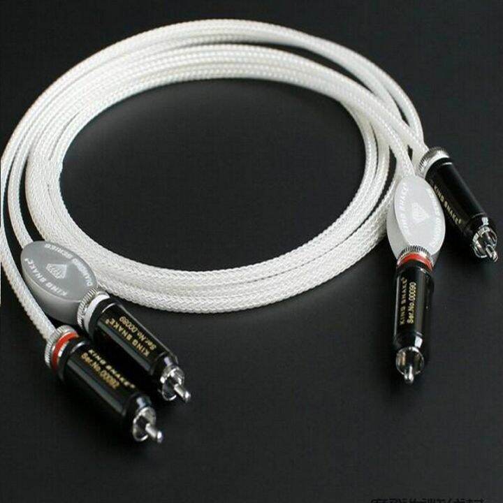 Pair King Snake Diamond Series Silver RCA Cable CRYO-196 Male To Male ...
